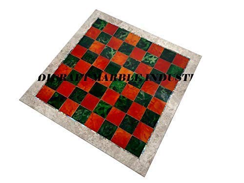 Gift Idea Red and Green Chess Board Classic Chess Pieces and Names ...