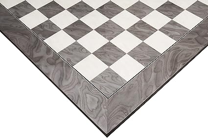 Deluxe 22″ Grey Ash Burl and White Erable Chess Board for All Ages ...