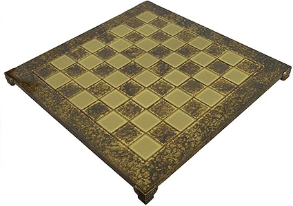 Brass and Brown Chess Board with 1.375 Inch Squares for Classic Play ...