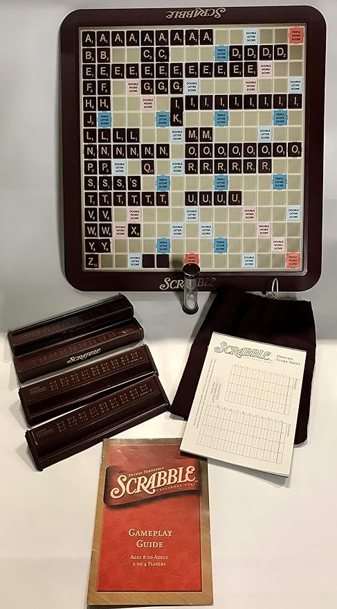 Deluxe Turntable Scrabble Game by Hasbro Gaming for Family Fun - Board ...